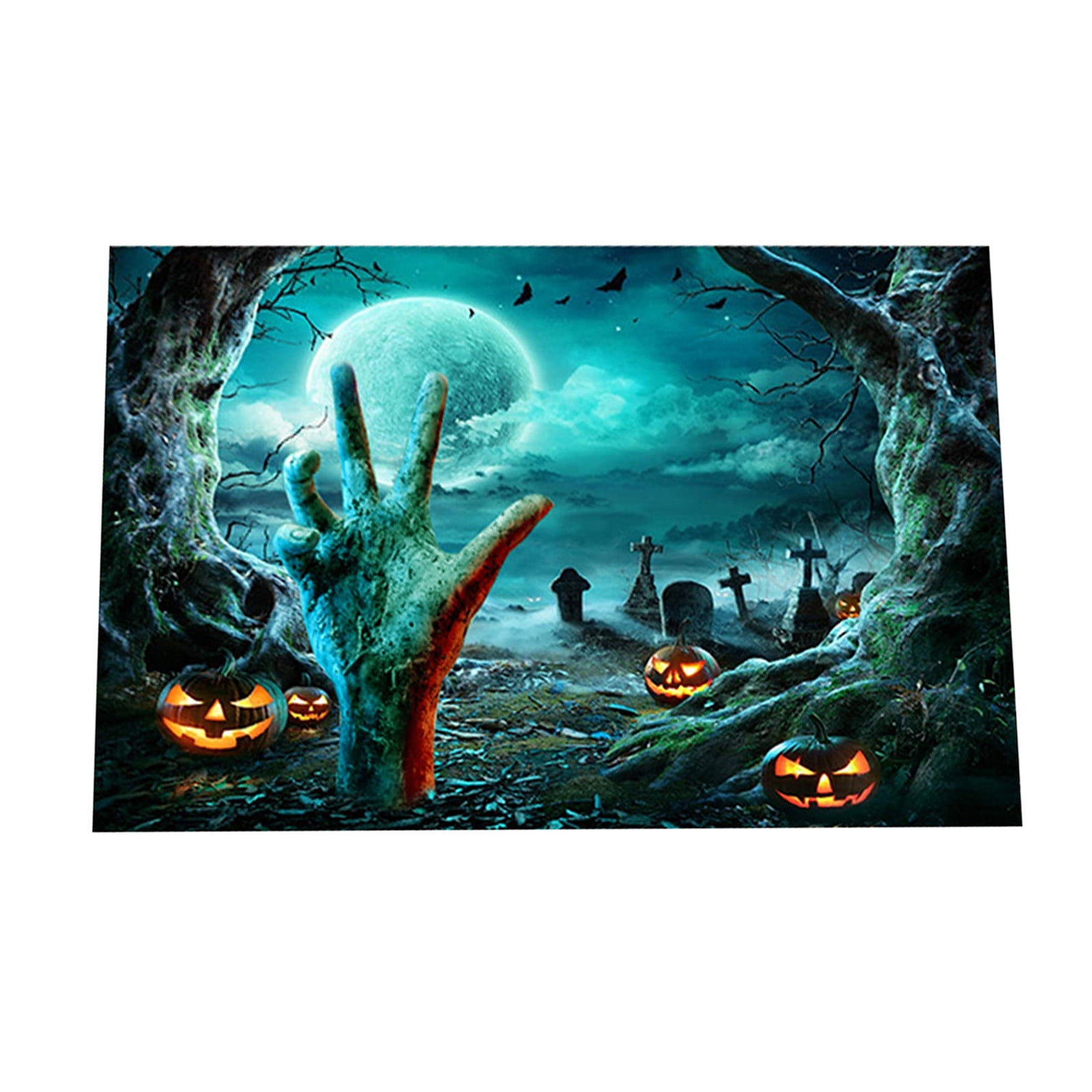 AURIGATE Halloween Door Mat Welcome Mat Scary Entry Rug Non-Slip Rubber ...