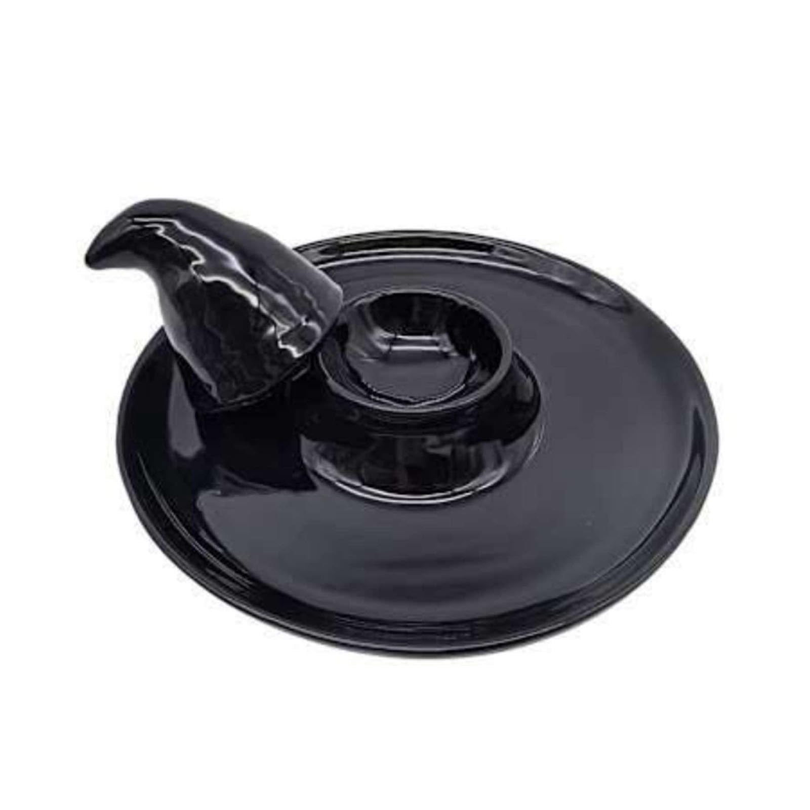 AURIGATE Halloween Witch Hat Ceramic Tray, 8.66 inch Black Decorative ...