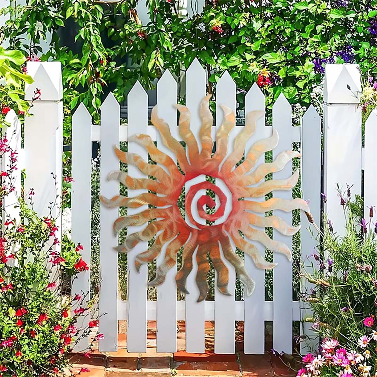 AURIGATE Metal Sun Wall Art 15.75 Inch, Rustic Spiral Sun Iron Wall ...