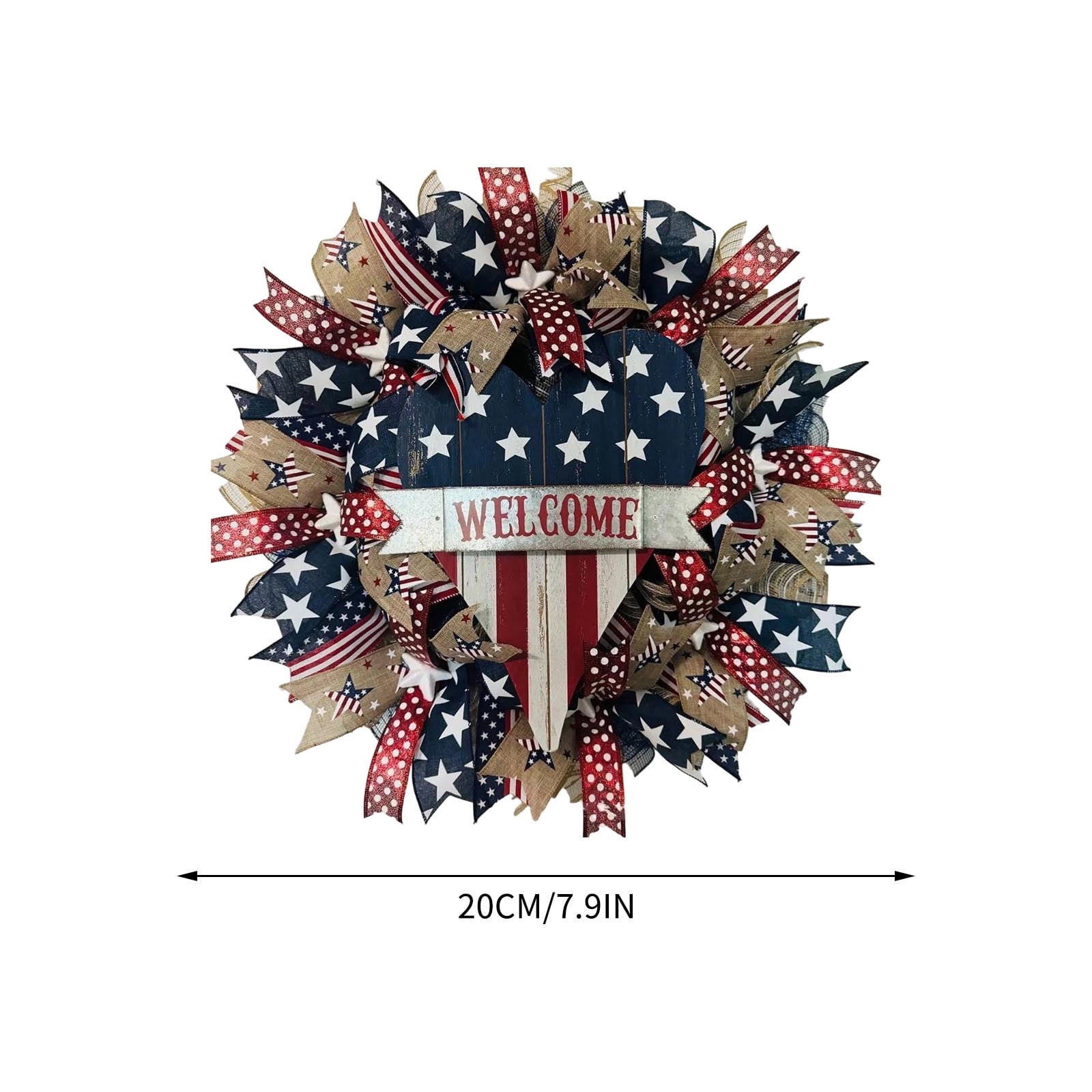 AURIGATE Patriotic Welcome Wreath Front Door, 4th July Wreath Flag ...