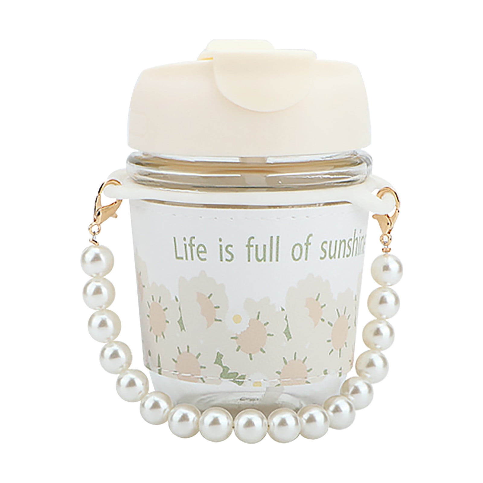AURIGATE Pearl Carry Chain Double Drink Coffee Water Tea Cup Yu Glass ...