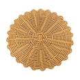 AURIGATE Round Woven Placemat 10.24 Inch Coffee Color Heat Resistant ...