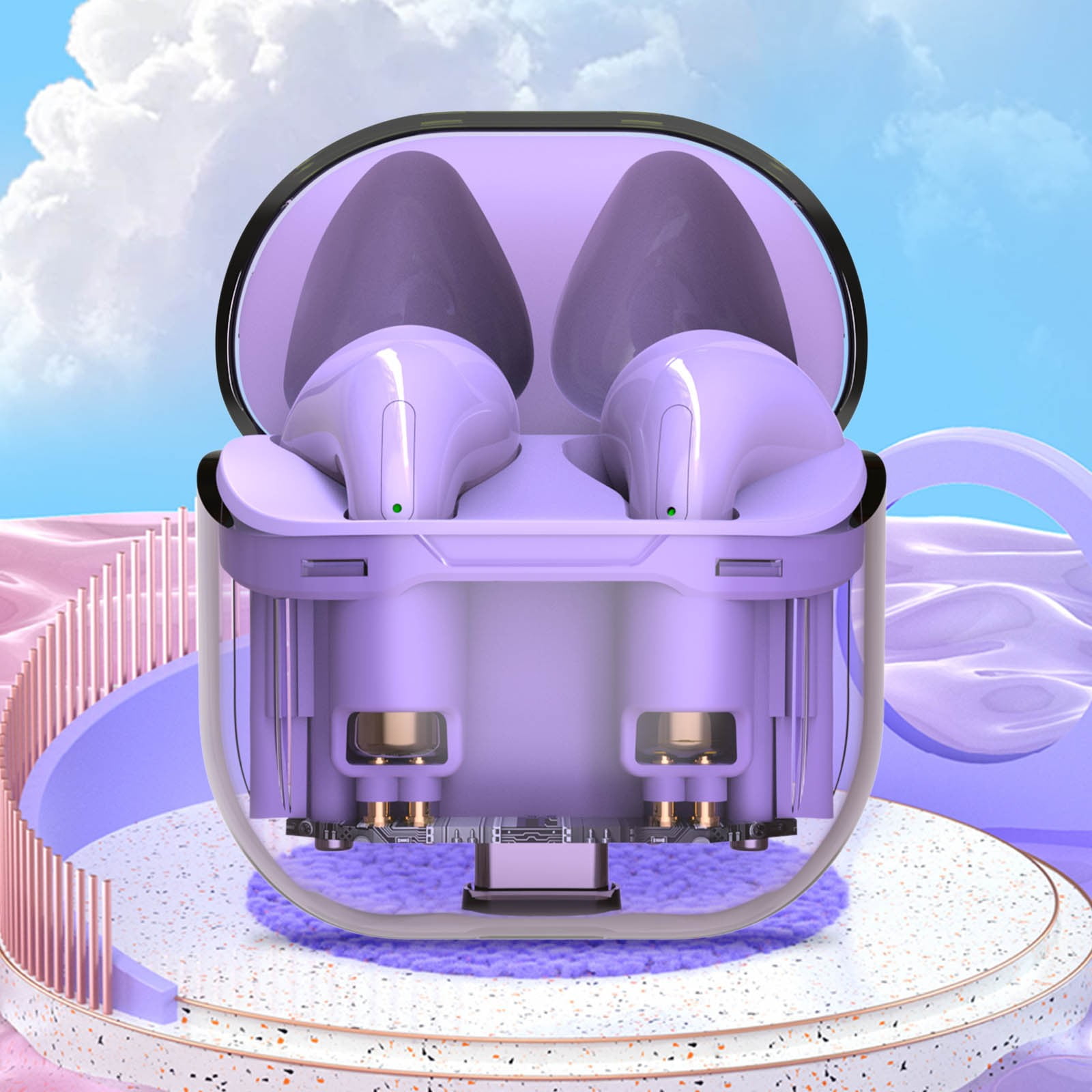 AURIGATE Transparent Wireless Earbuds Semi-Open Bluetooth 5.2 ...