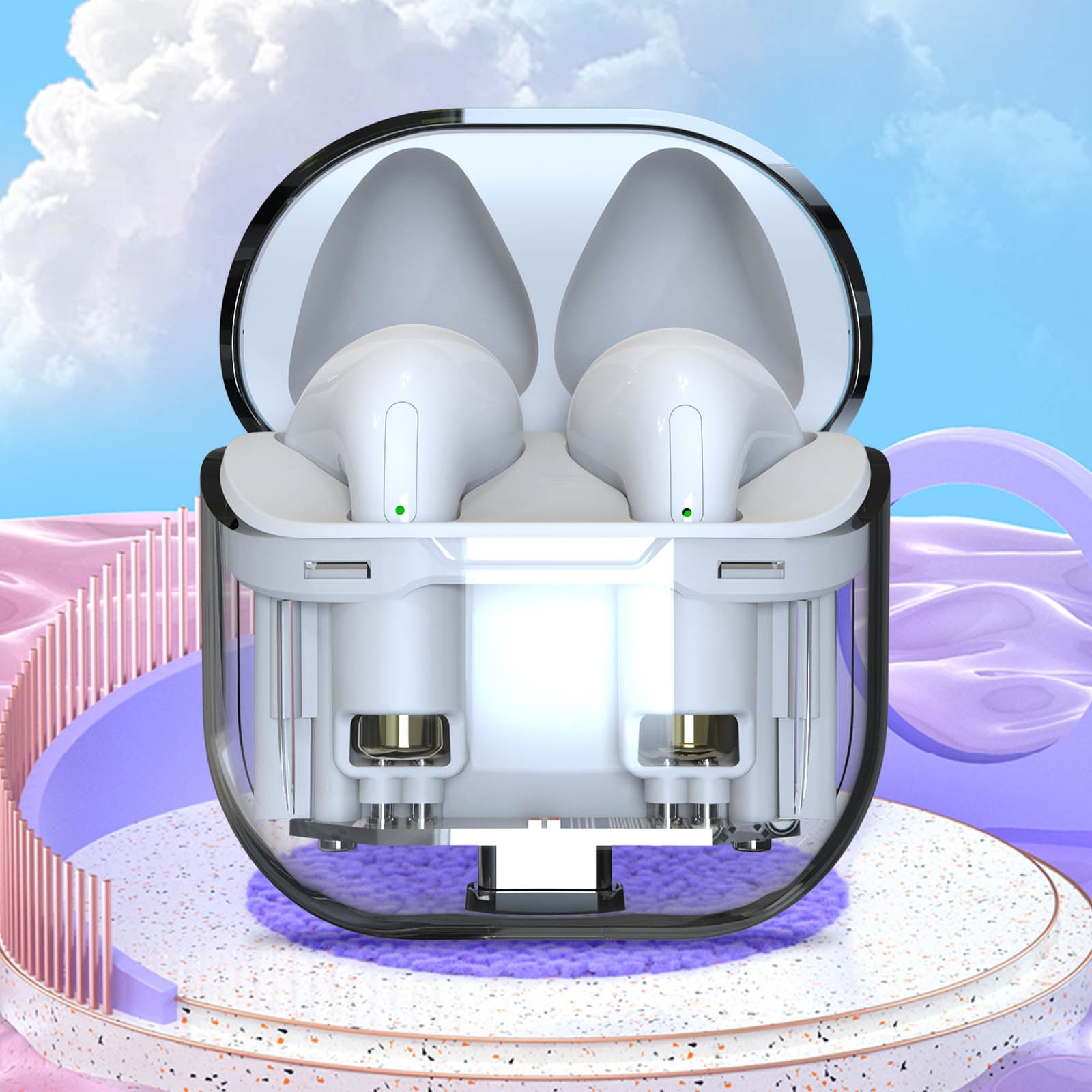 AURIGATE Transparent Wireless Earbuds Semi-Open Bluetooth 5.2 ...