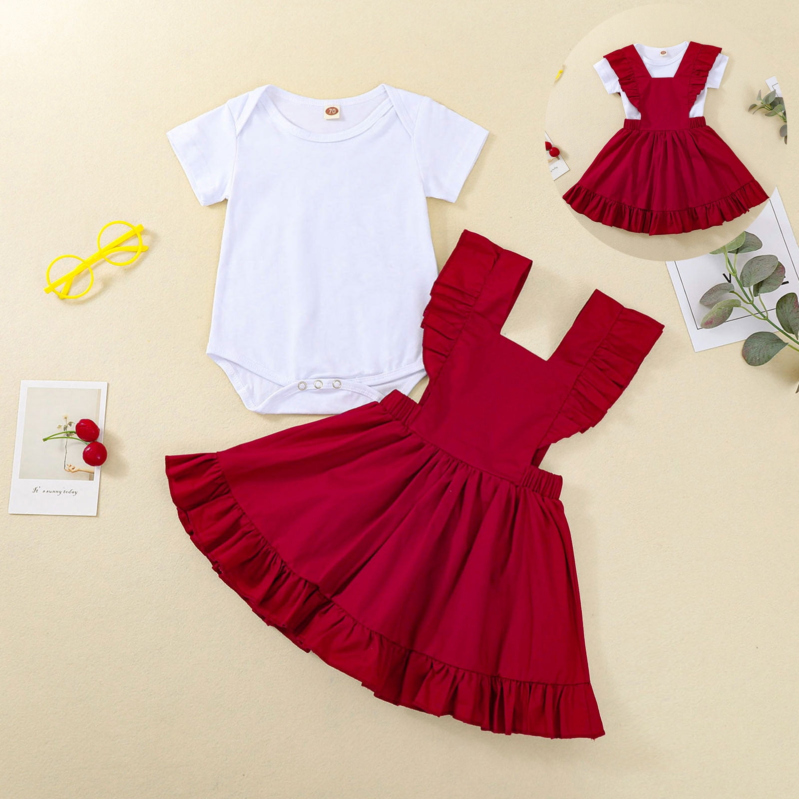 AURIGATE Tutu Skirt for Newborn Baby Girl Solid Color Romper Vest Sling ...