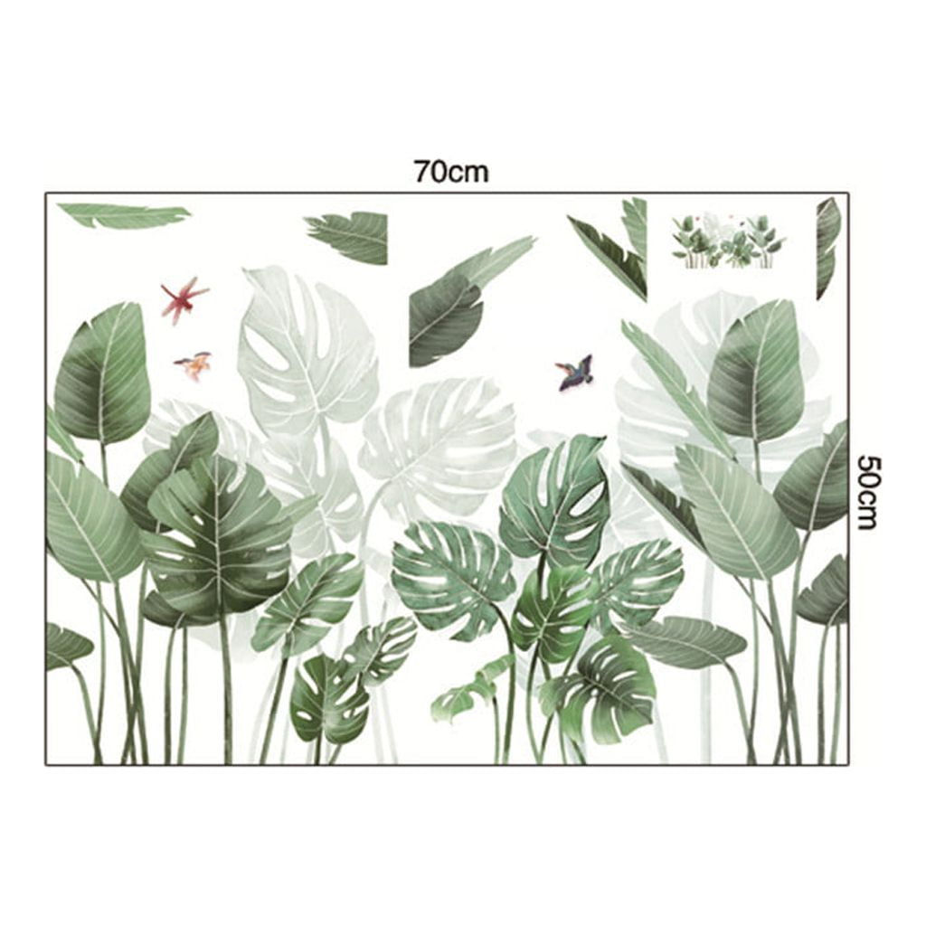 AURIGATE Wall Decals Palm Leaf Wall Stickers for Living Room, Green ...