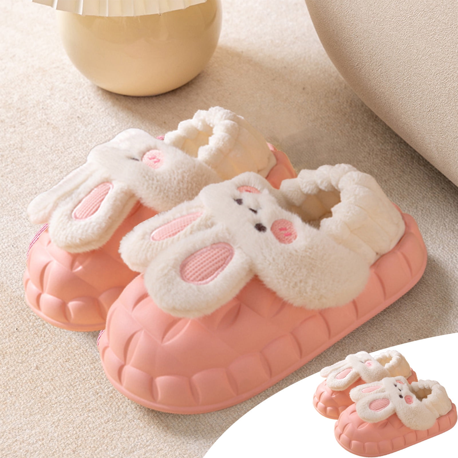 AURIGATE Women Bunny Animal Slippers Cute Soft House Shoes Cozy Memory ...