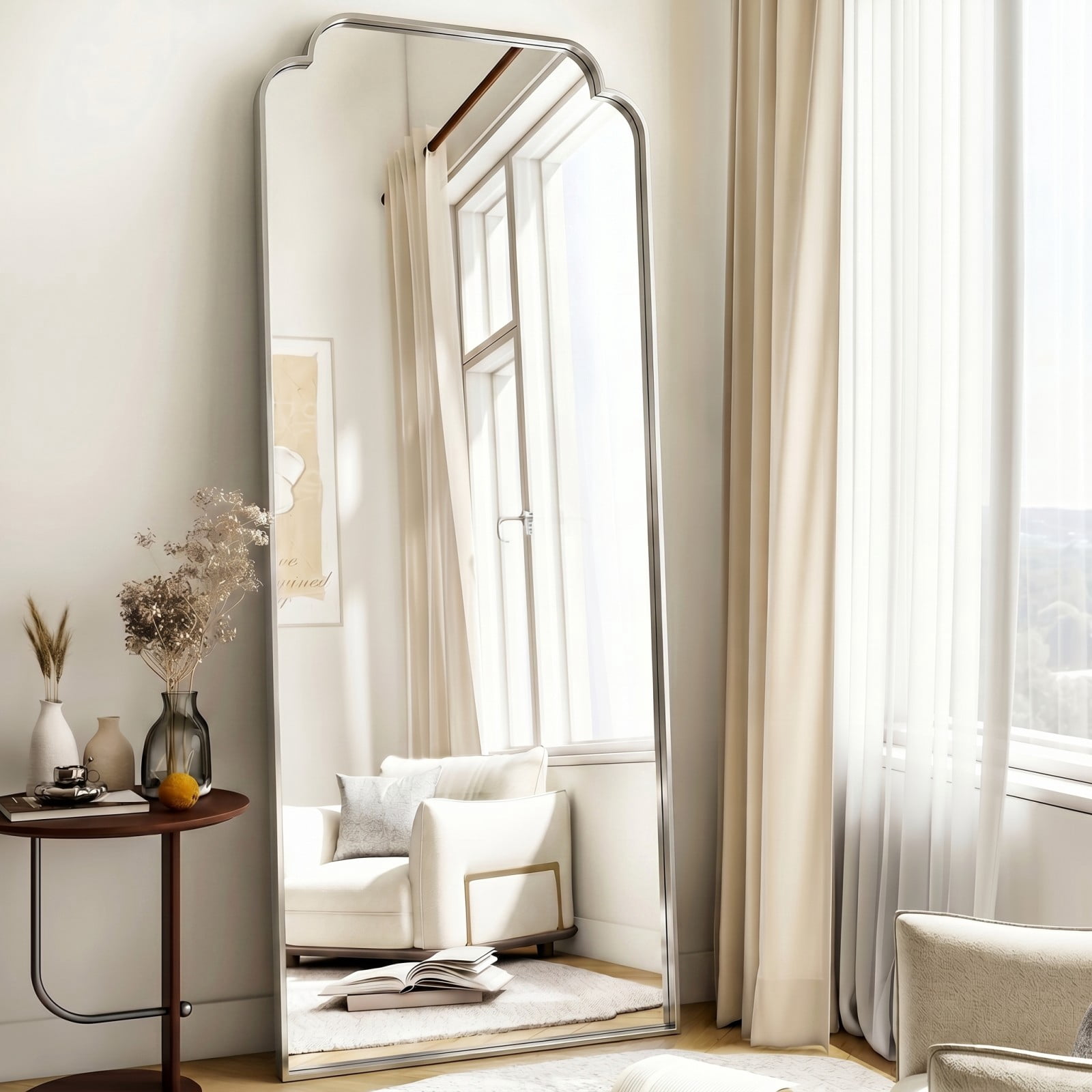 AUROMIR 69"x25" Arched Full Length Mirror Modern Floor Mirror with Deep ...