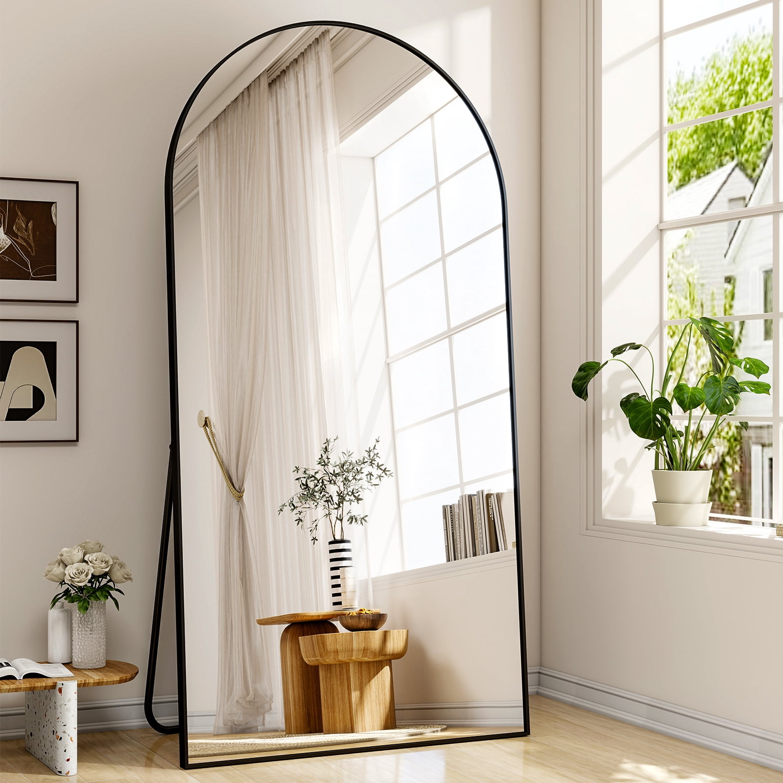 AUROMIR 77"x38" Arched Full Length Mirror Floor Mirror Full Body ...