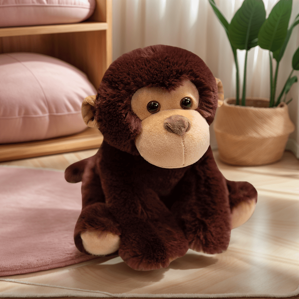 AURORA Adorable 9 - inch Cartoon - style Monkey Plush Toy in Squatting and Sitting Pose: A ...