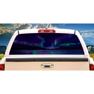 WHITE Rear Window Graphic back truck decal suv view thru vinyl ...
