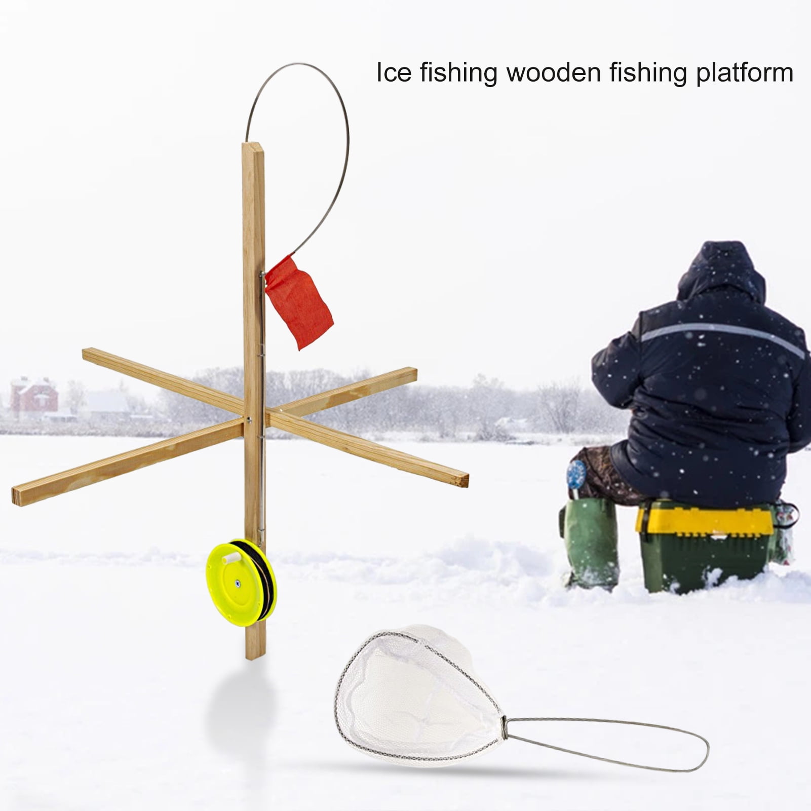AURORA TRADE 1 Set Ice Fishing Flags Winter Ice Pole Wheel Flag ...