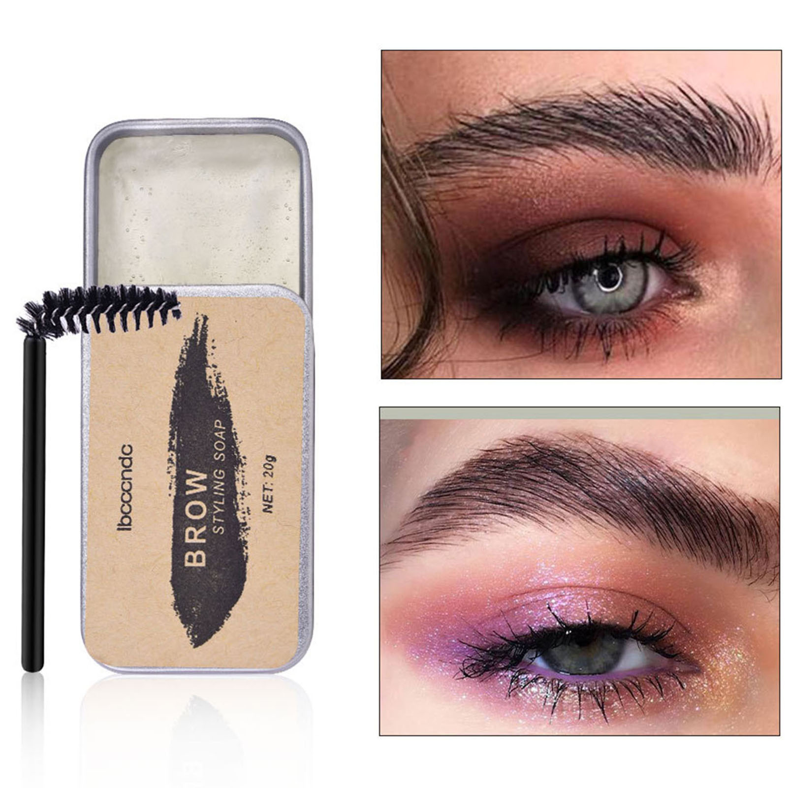 AURORA TRADE 20g Eyebrow Soap Kit Colorless Long Lasting Wild Brow Shape Styling Pomade Eyebrow ...