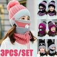 AURORA TRADE 3PCS/Set Womens Beanie Hat Face Cover Scarf Set Girls for ...