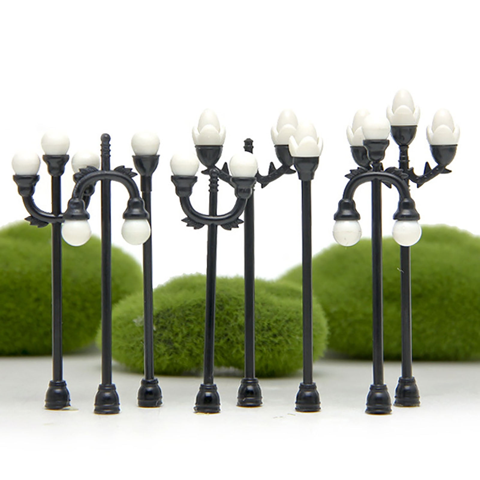 AURORA TRADE 4pcs Mini Miniature Street Light Model, Outdoor Pathway ...