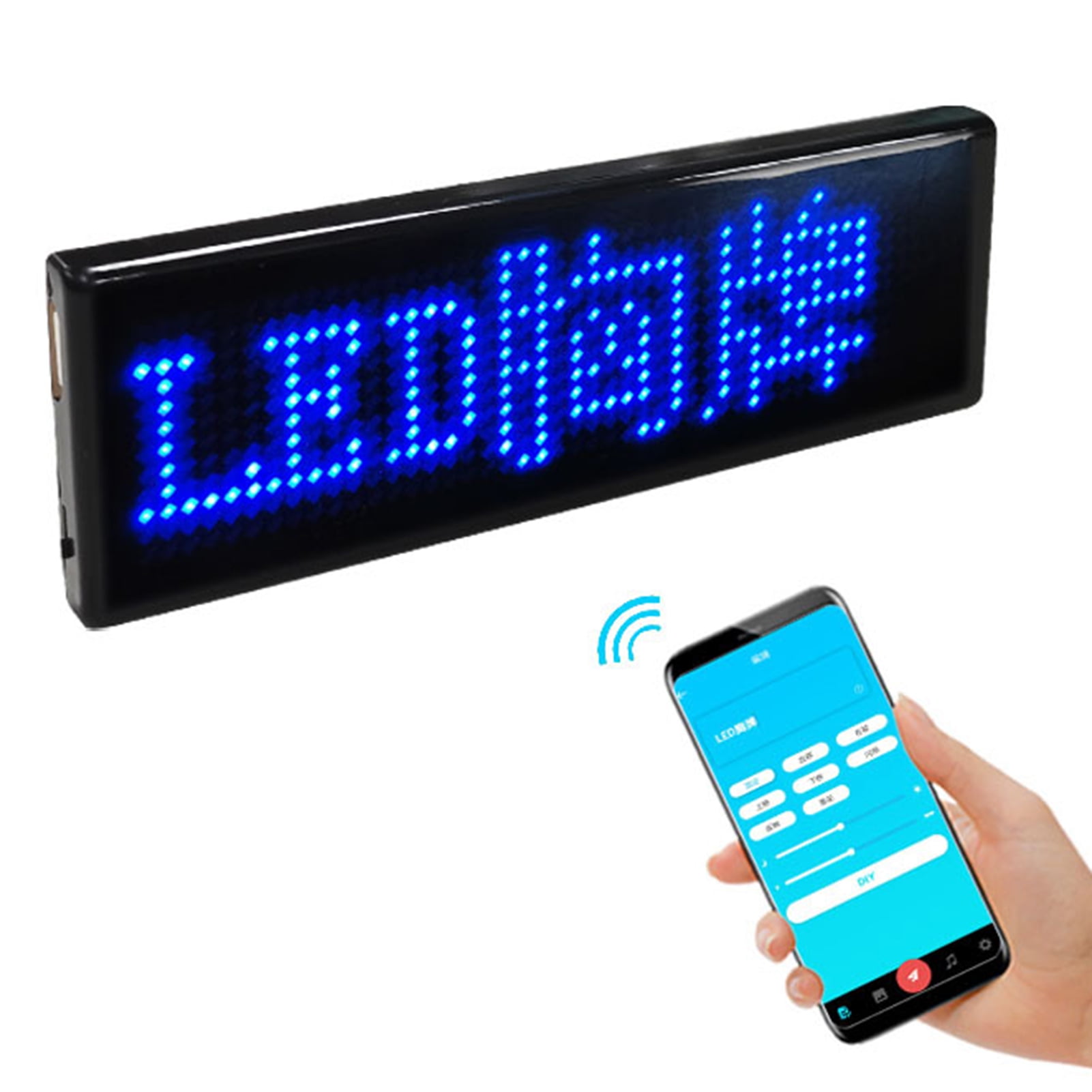 AURORA TRADE Badge Illumination Mini Lightweight Colors Lighting APP Support Multiple Languages ...