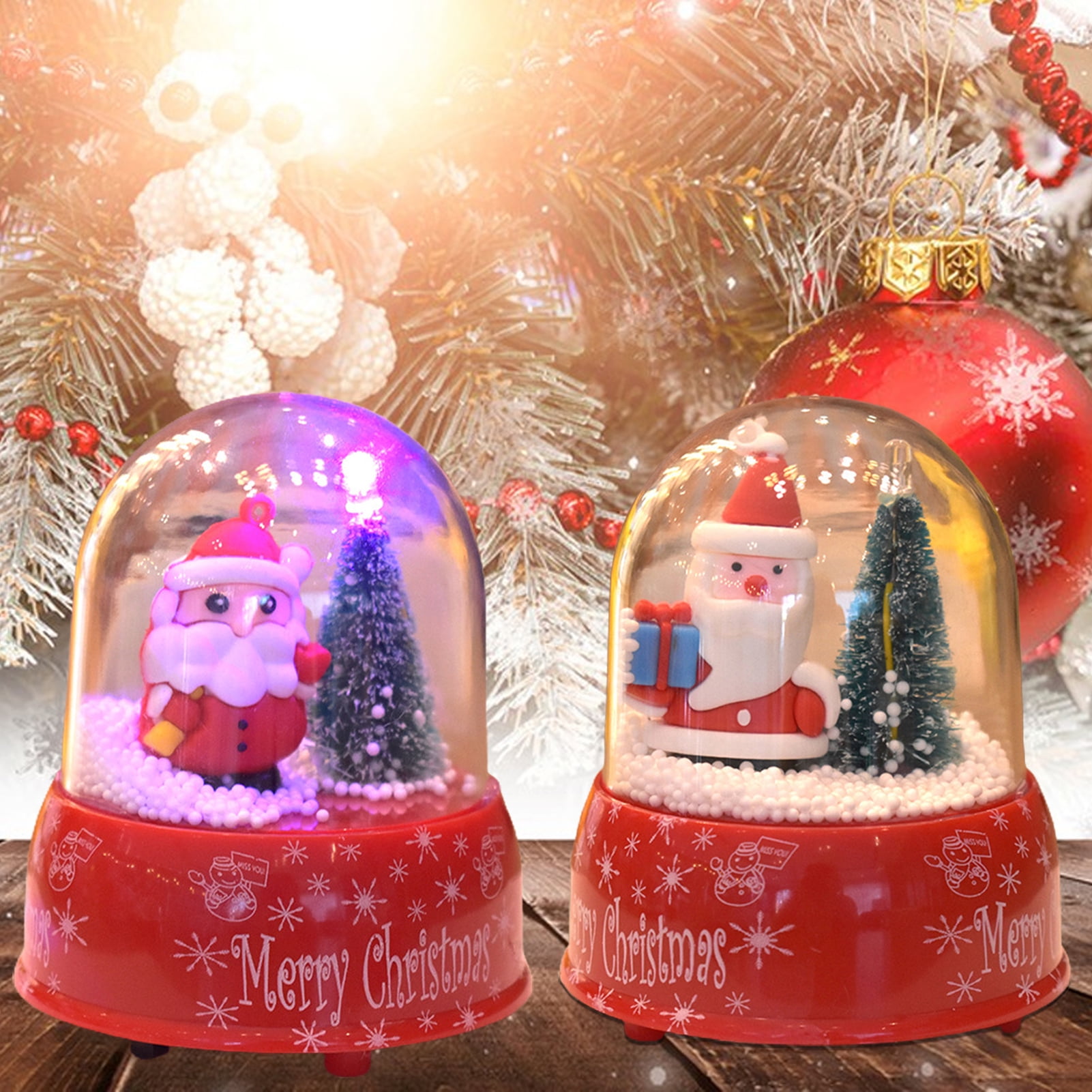 AURORA TRADE Christmas Snow Globe Cute Santa Claus Snowman Christmas ...