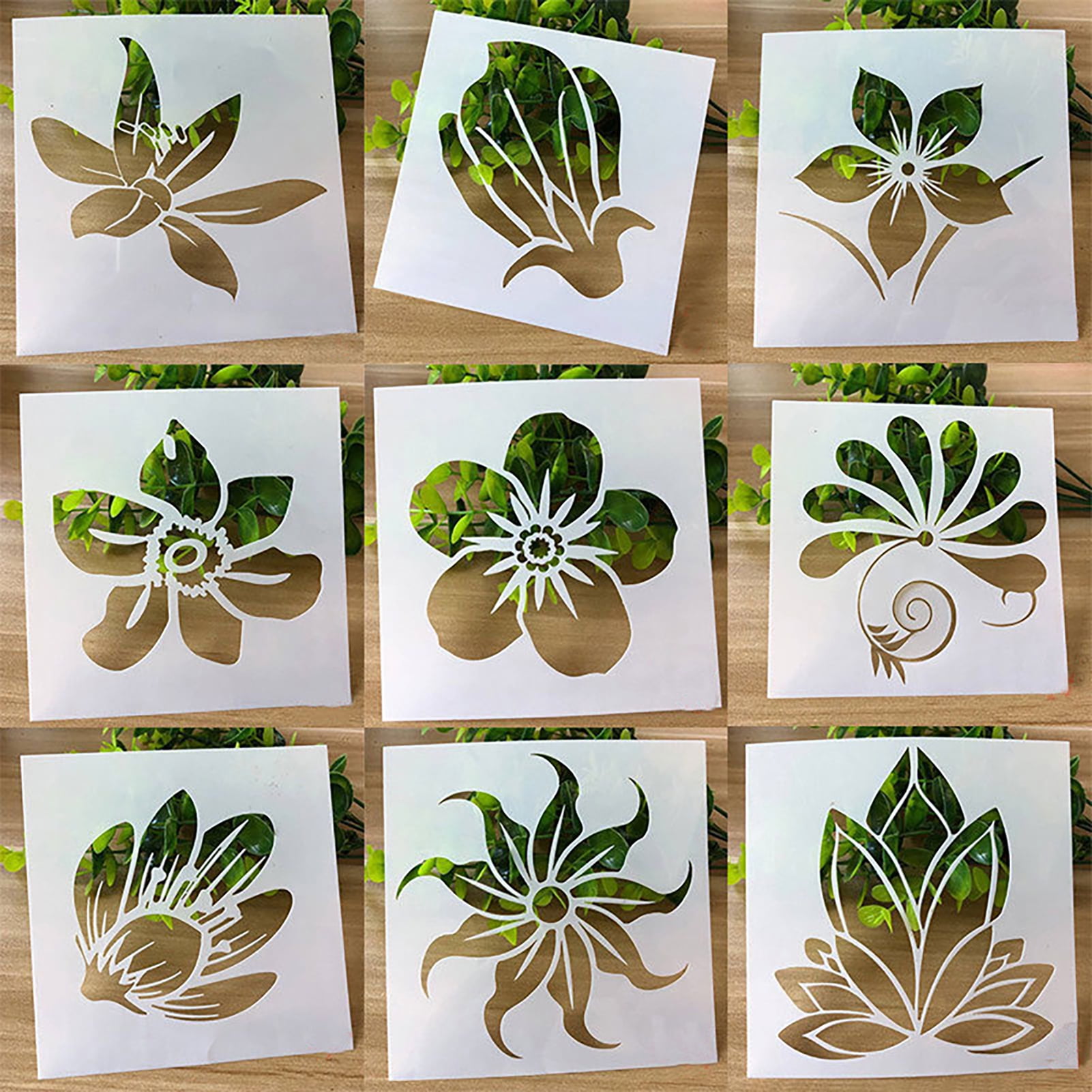 AURORA TRADE Flower Art Stencils Set – 9 Creative Designs - Walmart.com