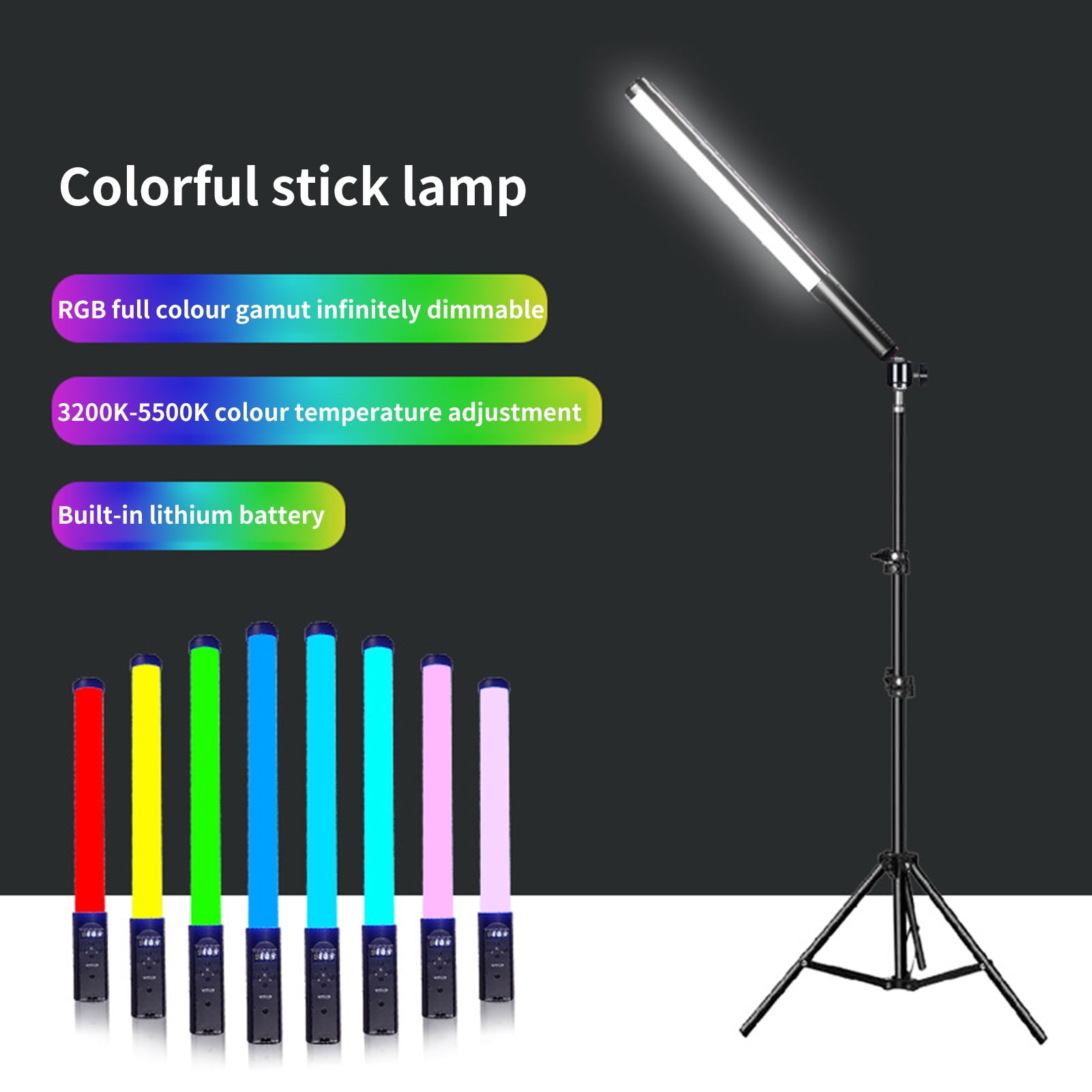 AURORA TRADE LED Light Wand Soft Light 10 Lighting Effects Adjustable ...