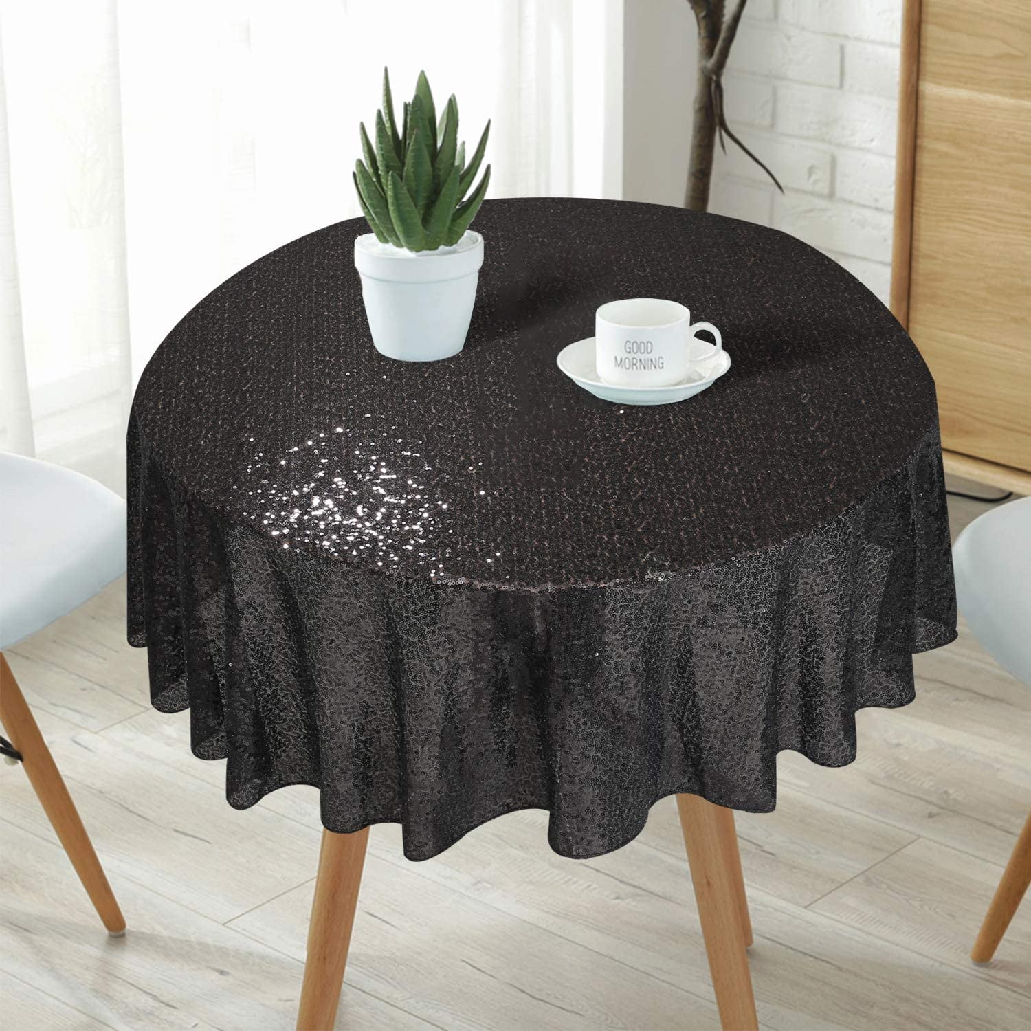 AURORA TRADE Sequin Tablecloth Round Glitter Table Cloths Coffee Table ...