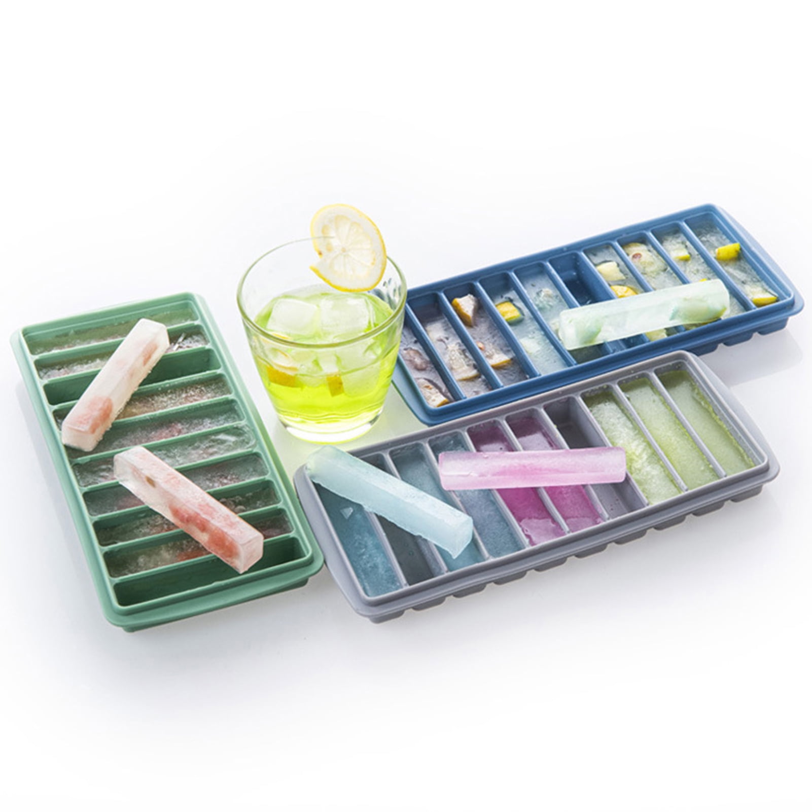 AURORA TRADE Silicone Ice Cube Trays for Water Bottles Ice Cube Mold 10 ...