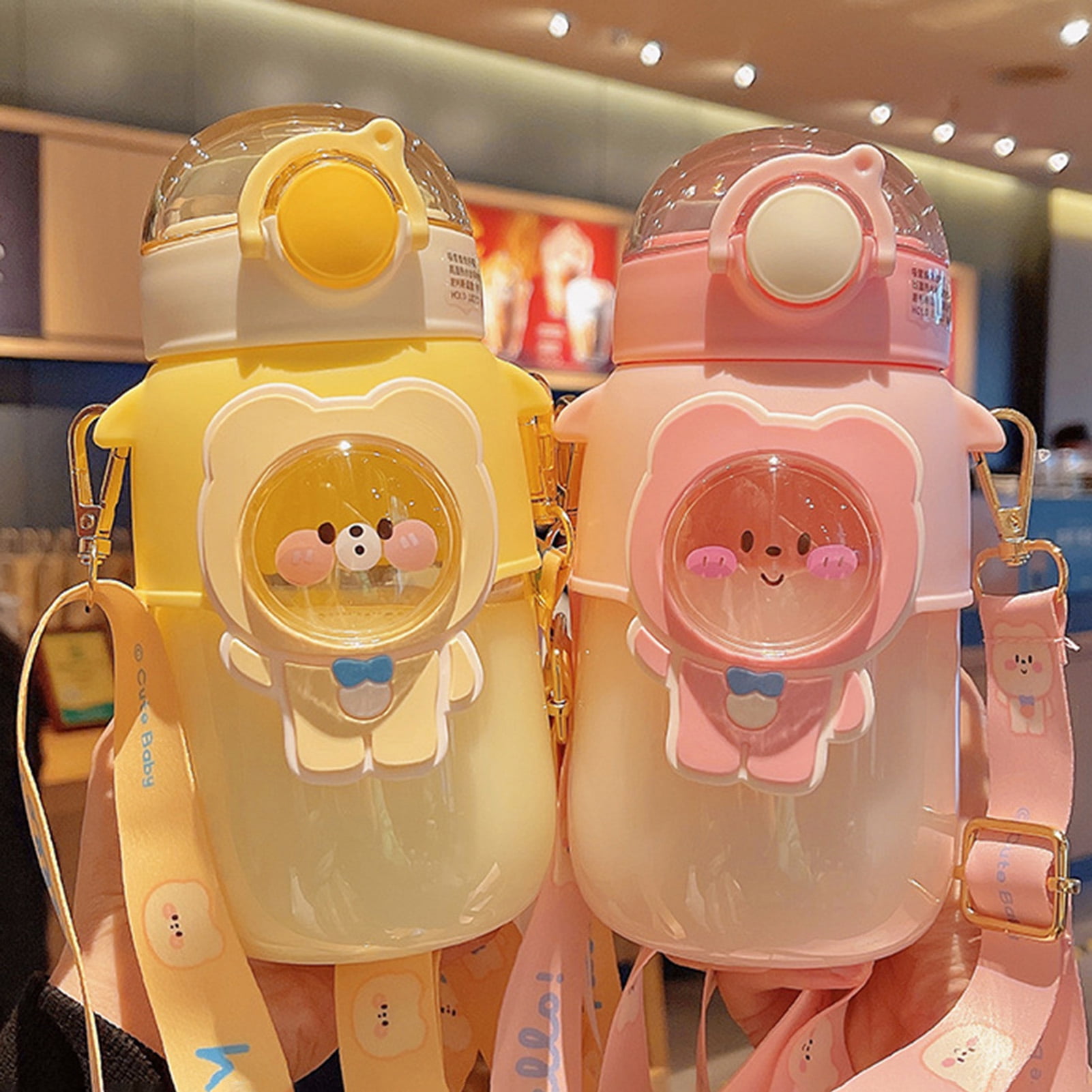 AURORA TRADE Water Bottles with Straw, 720Ml Kawaii Water Bottles, Cute ...