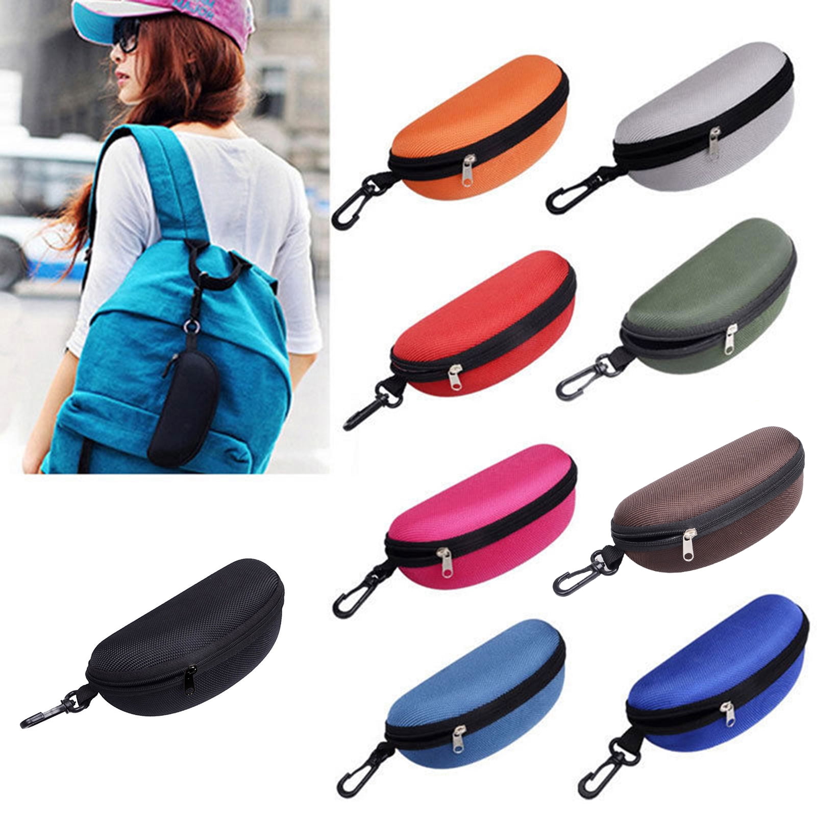 AURORA TRADE Zipper Eye Glasses Sunglasses Hard Case Storage Box Holder ...