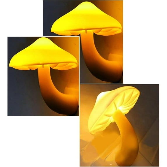 AUSAYE 3 Pack Sensor LED Mushroom Night Light Plug in Lamp Cute Night ...