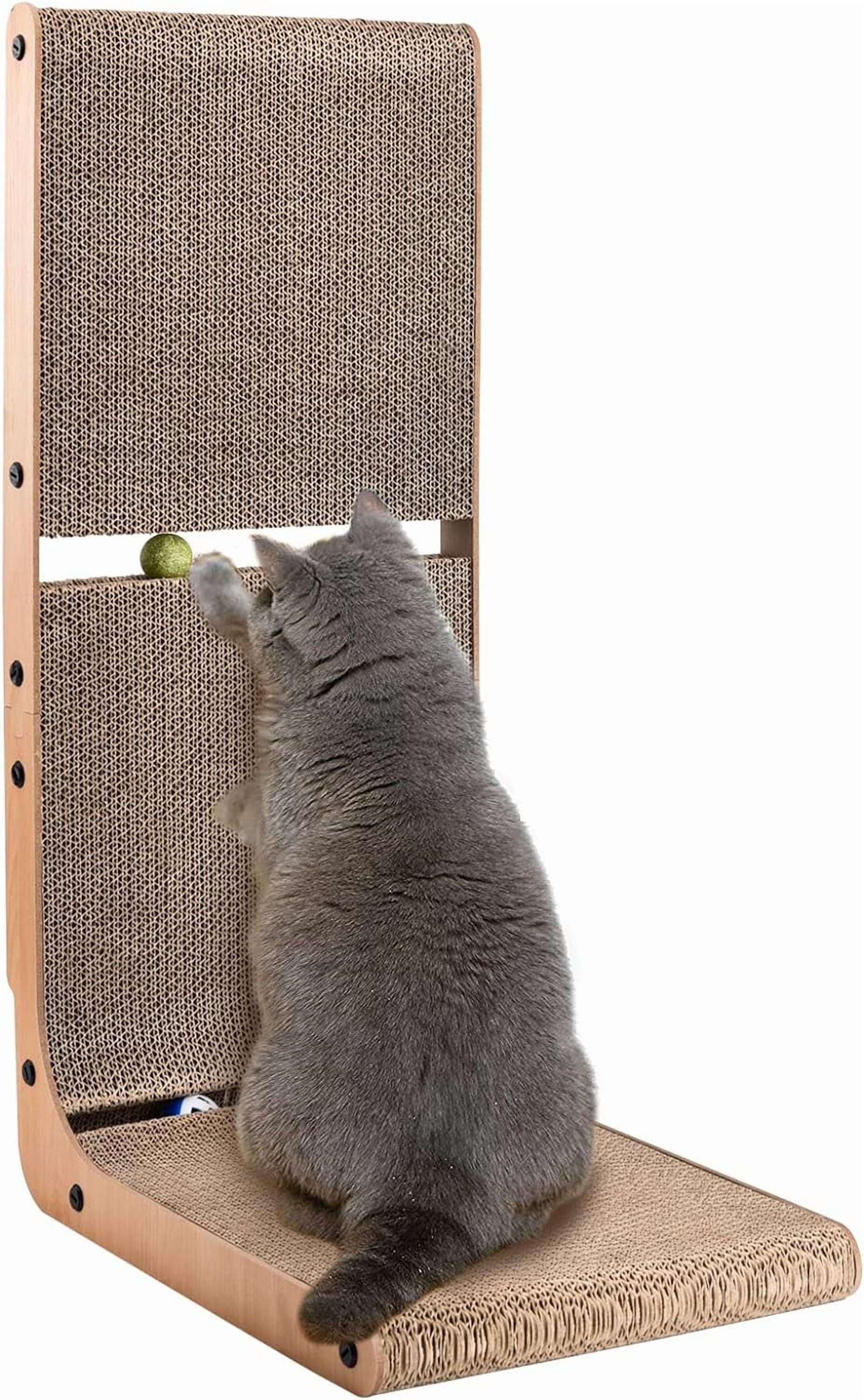 AUSCAT Cardboard Cat Scratcher, Vertical Cat Scratchers for Indoor Cats ...