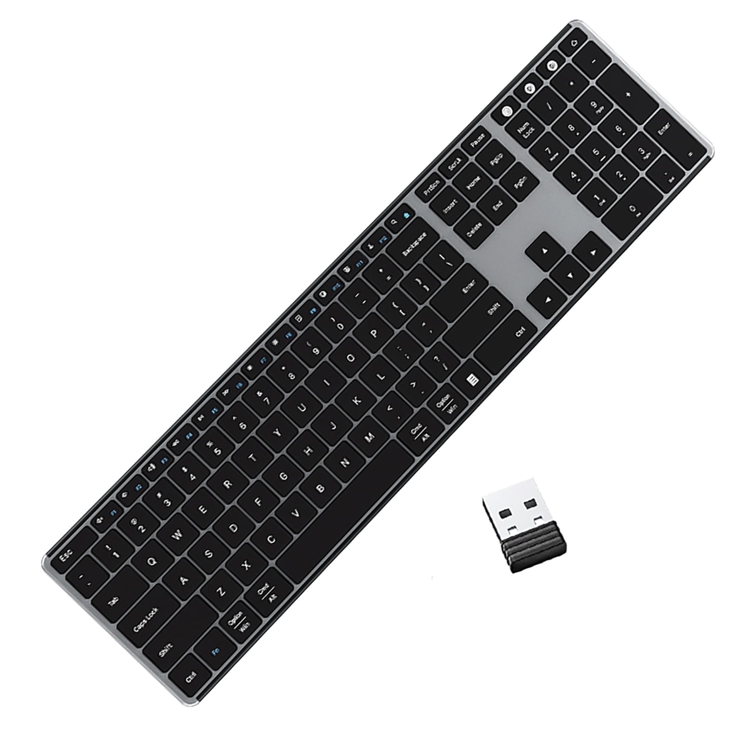 AUSDOM 2.4G Wireless Bluetooth Full Size Keyboard,Quiet Slim Multi ...