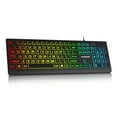 AUSDOM Wired USB Keyboard, Full Size, Quiet, Oversize Letters, Backlit ...