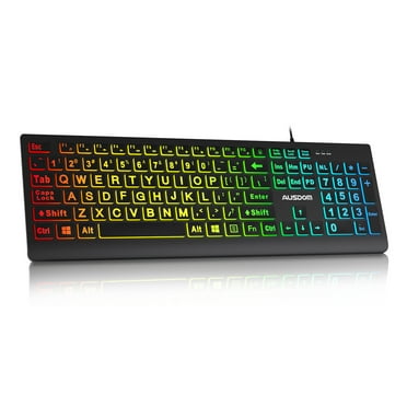 Ergoguys High Visibility Large Print Soft Touch Wired Keyboard ...