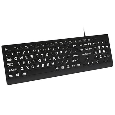 SABLUTE Large Print Backlit Keyboard, Wired USB Lighted Computer ...