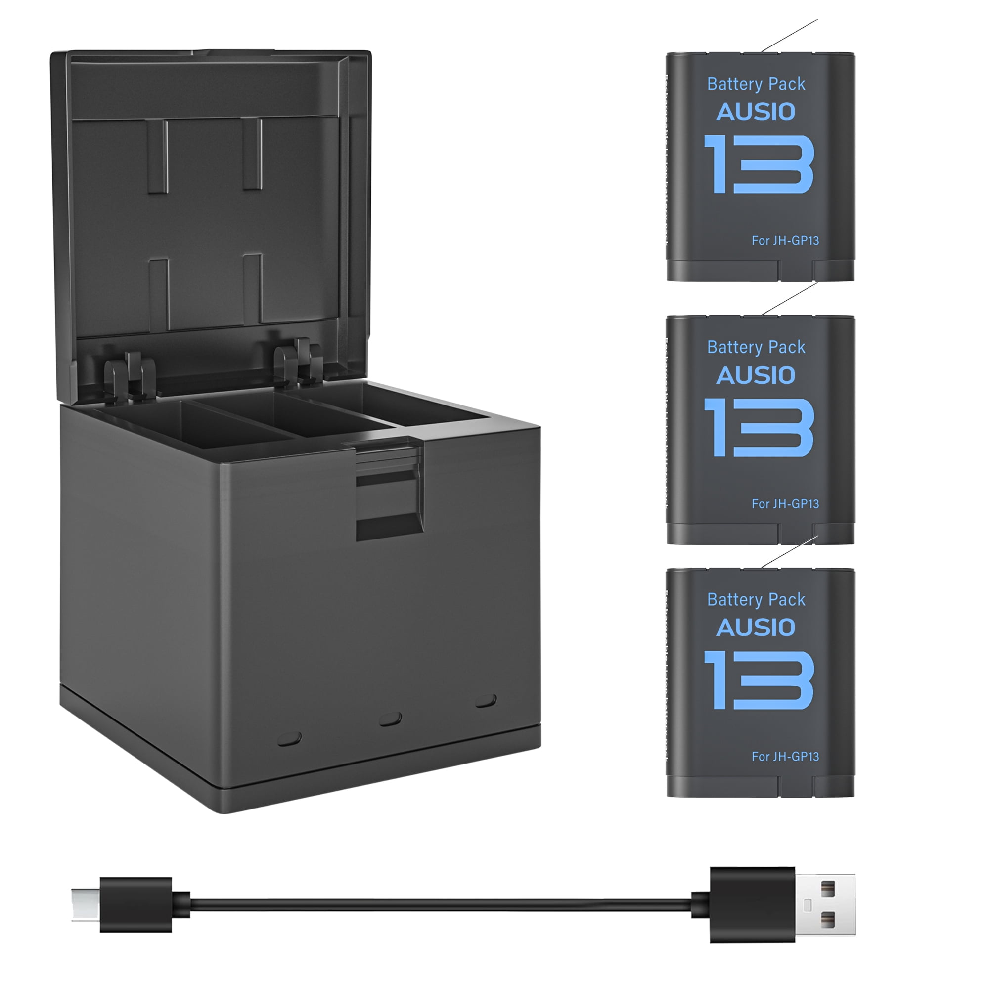 Ausio 3 Pack 2100mAh Rechargerable Battery Compatible with GoPro Hero ...