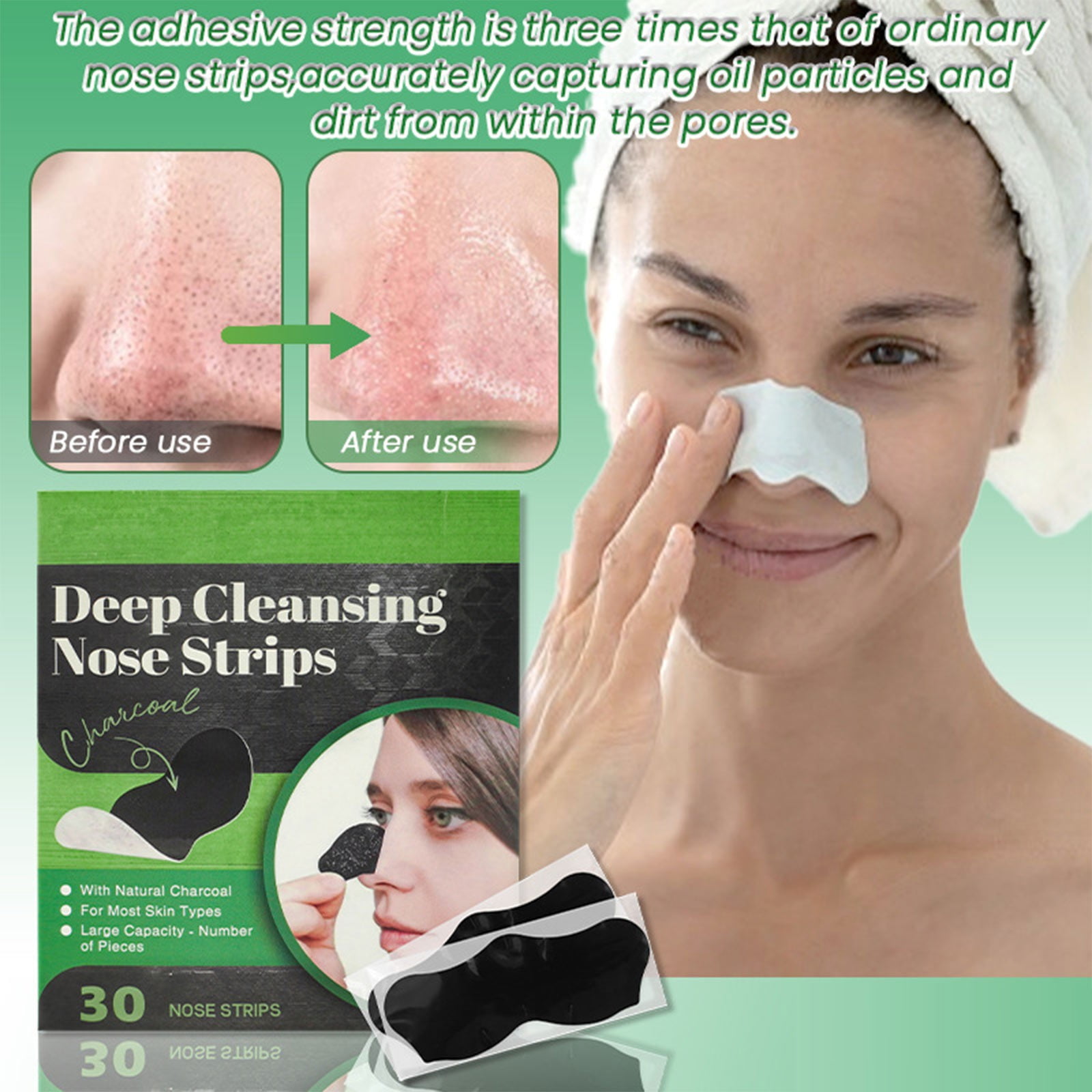 AUSLKA Blackhead Pore Strips,Blackhead Remover-Deep Cleansing Nose ...