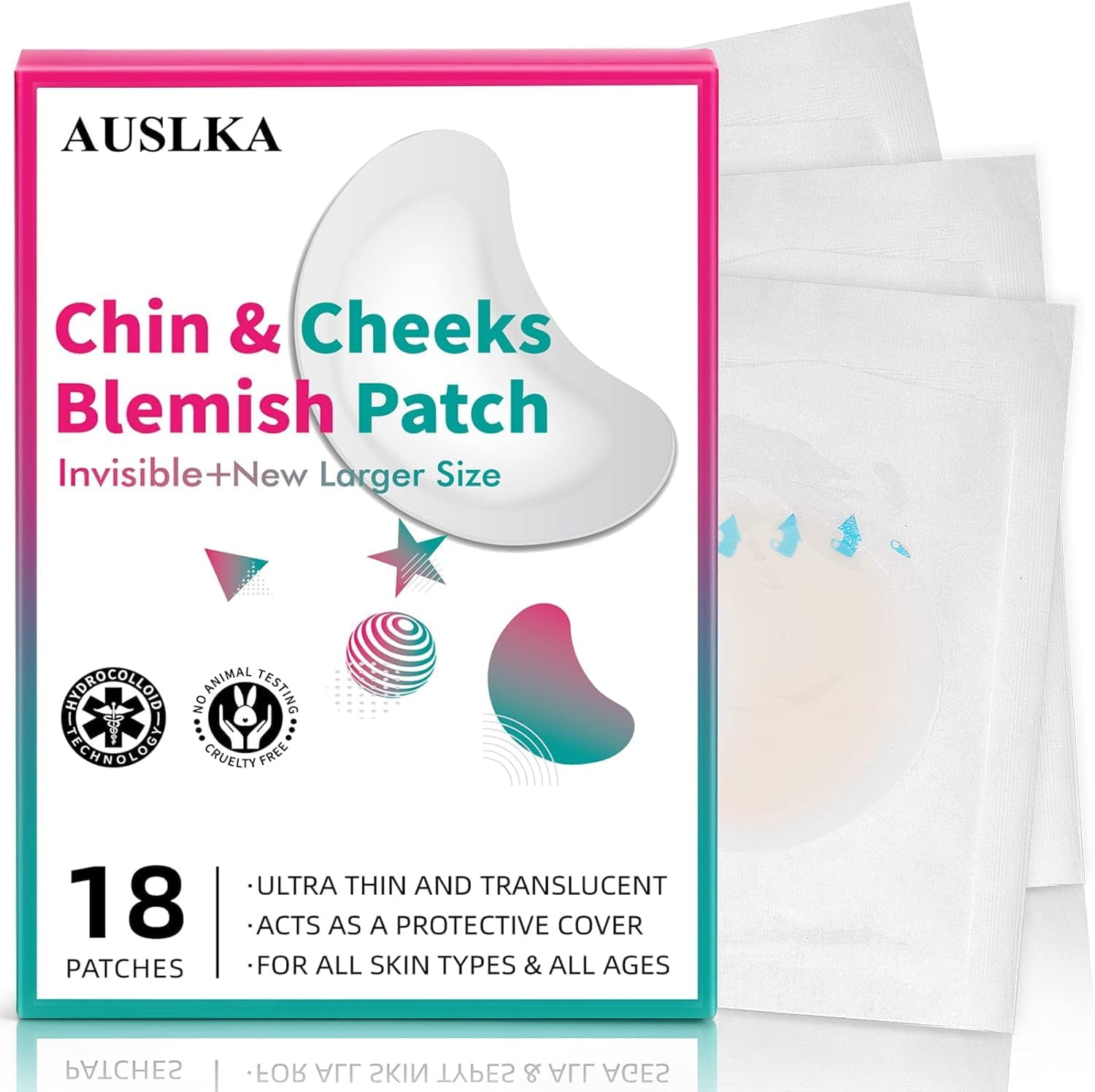 AUSLKA Pimple Patches (18 Count),Hydrocolloid HYZ01 Patches,Zit ...