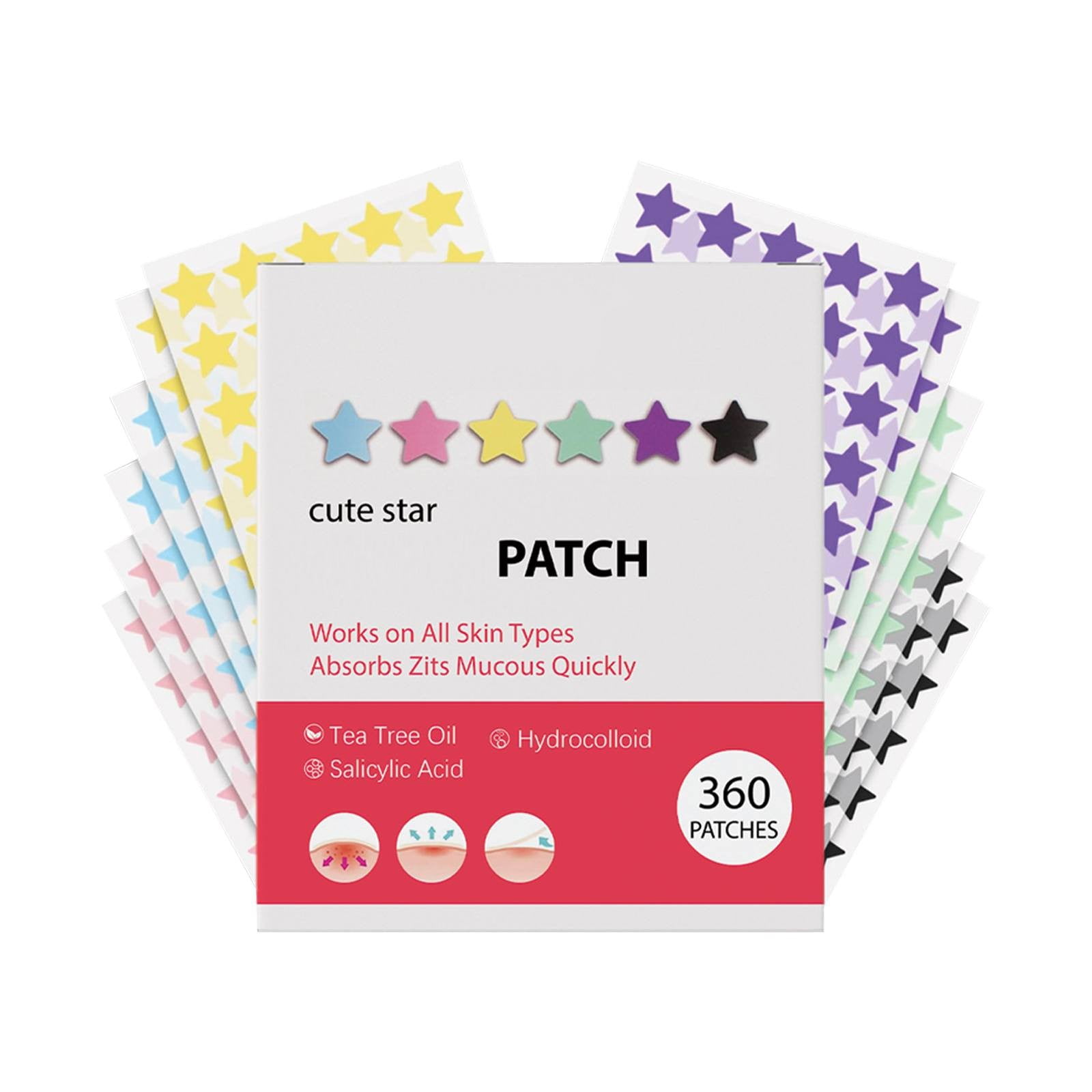 AUSLKA Star Pimple Patches (360 Pcs) Cute Zit Patches for Face, Star ...
