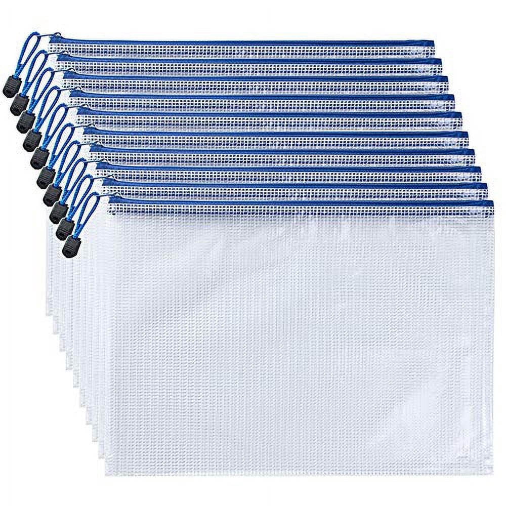 AUSTARK 10Pcs Zipper File Bags, Zipper Pouch, PVC Document Bag Zipper ...