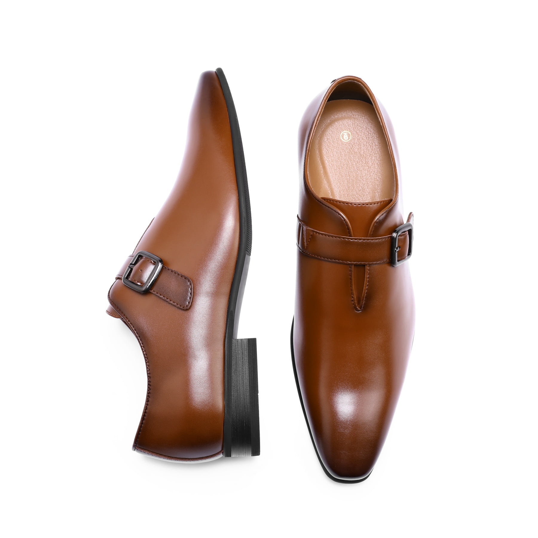AUSTIN MILL Men's Single Monk Strap Loafers Slip-On Dress Shoes Classic ...