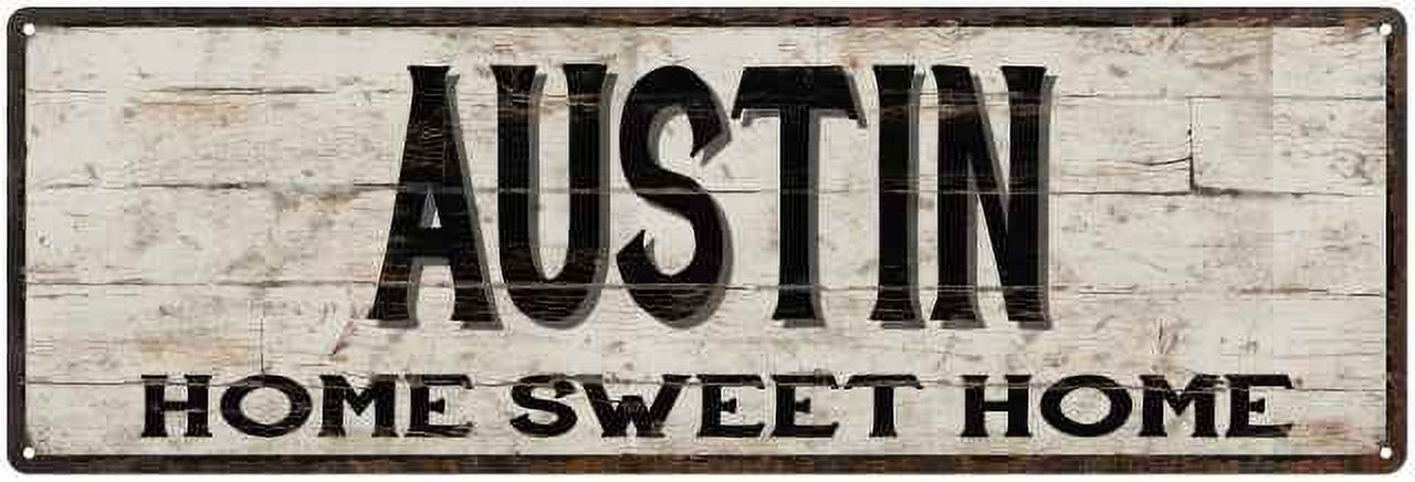 AUSTIN Rustic Home Sweet Home Sign Gift 8x24 Metal Decor 108240084241 ...
