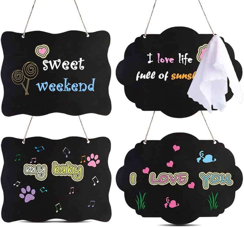 AUSTOR 3 Pack Chalkboard Sign 8x10 inch Double Sided Erasable Message ...
