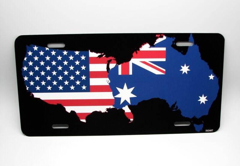AUSTRALIAN FLAG AMERICAN FLAG METAL CAR LICENSE PLATE,AUSTRALIA FLAG ...