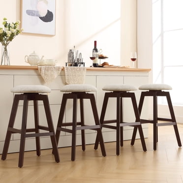 Free Shipping! DecMode Wood Indoor Outdoor Woven Rope Bar Stool with ...