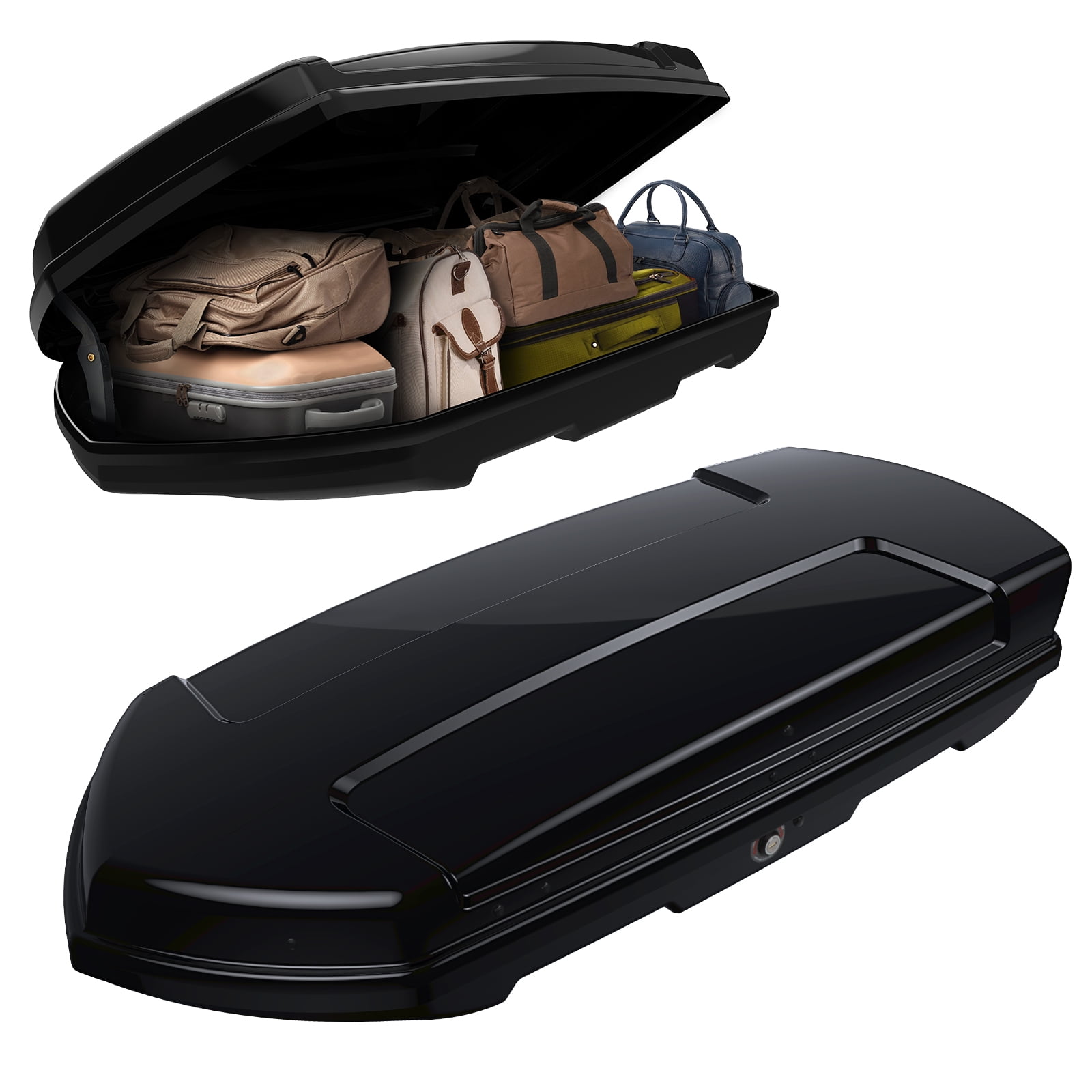 AUSUM MOTOR Rooftop Cargo Box, 14 Cu Ft, Dual Side Opening, Hard Shell ...