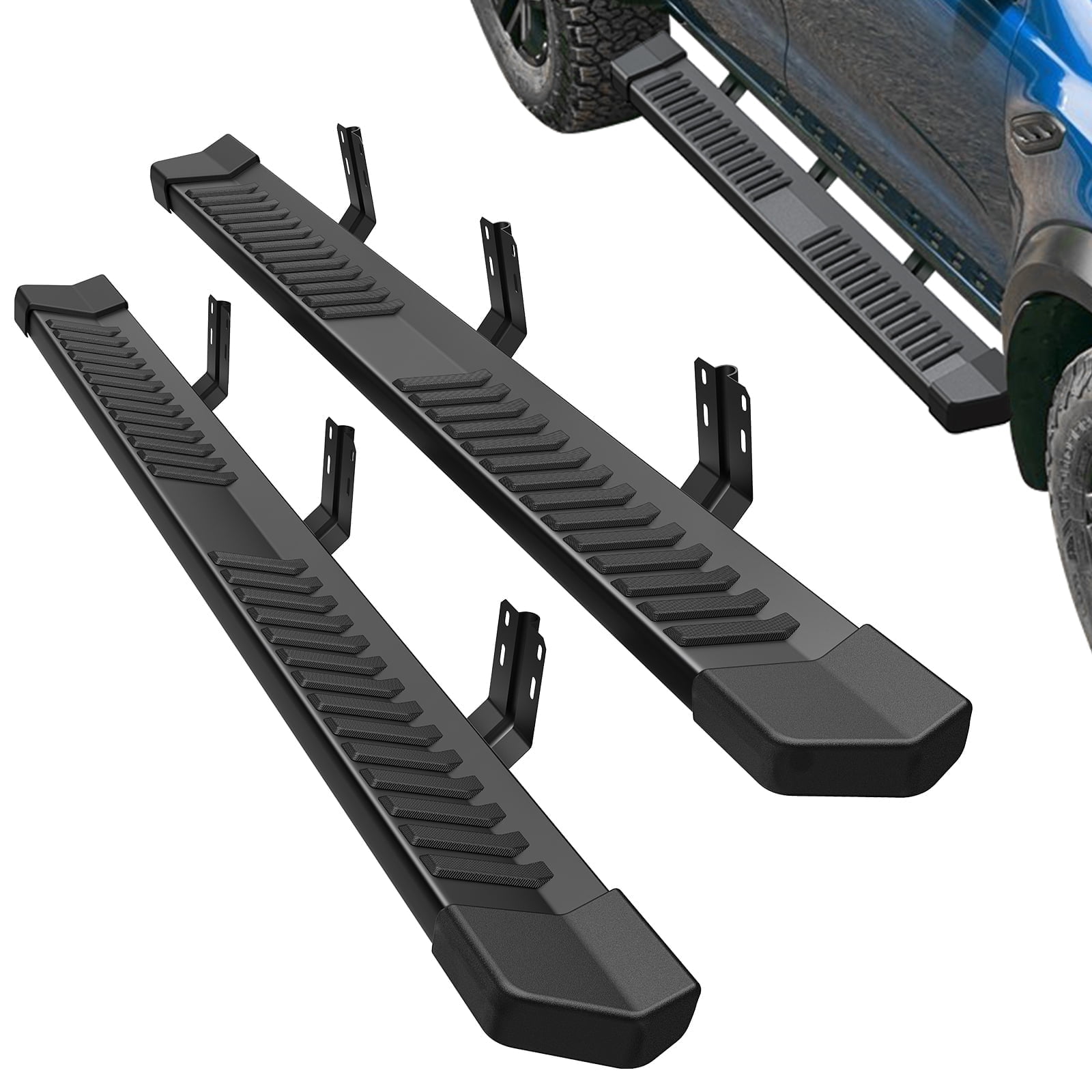AUSUM MOTOR Running Boards 6.5-Inch Black Nerf Bars with OE Style ...