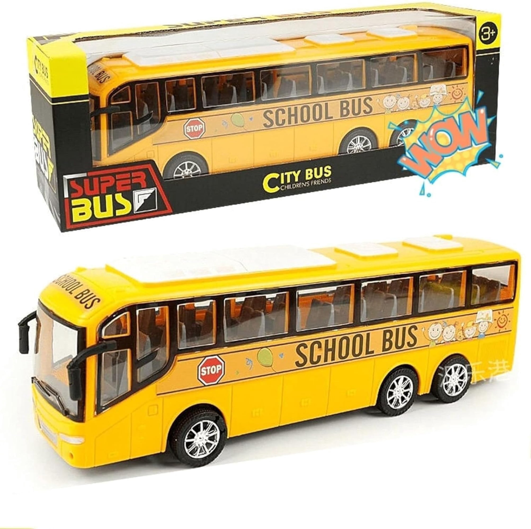 AUTERCO 1:30 Scale Yellow School Bus Model Toys Car for Kids, 12.5 ...