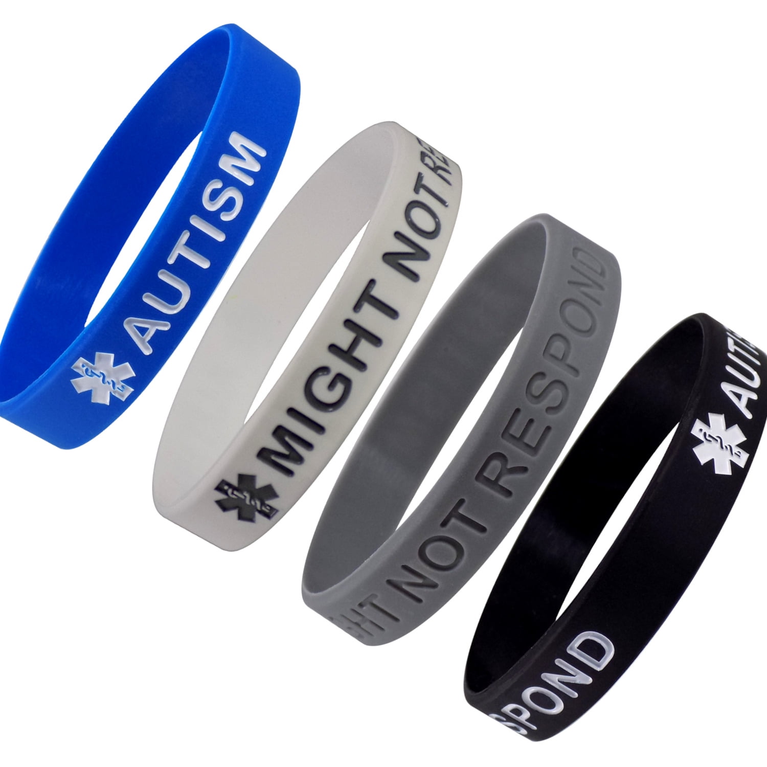 "AUTISM - MIGHT NOT RESPOND" Medical Alert ID Adult Size Silicone ...