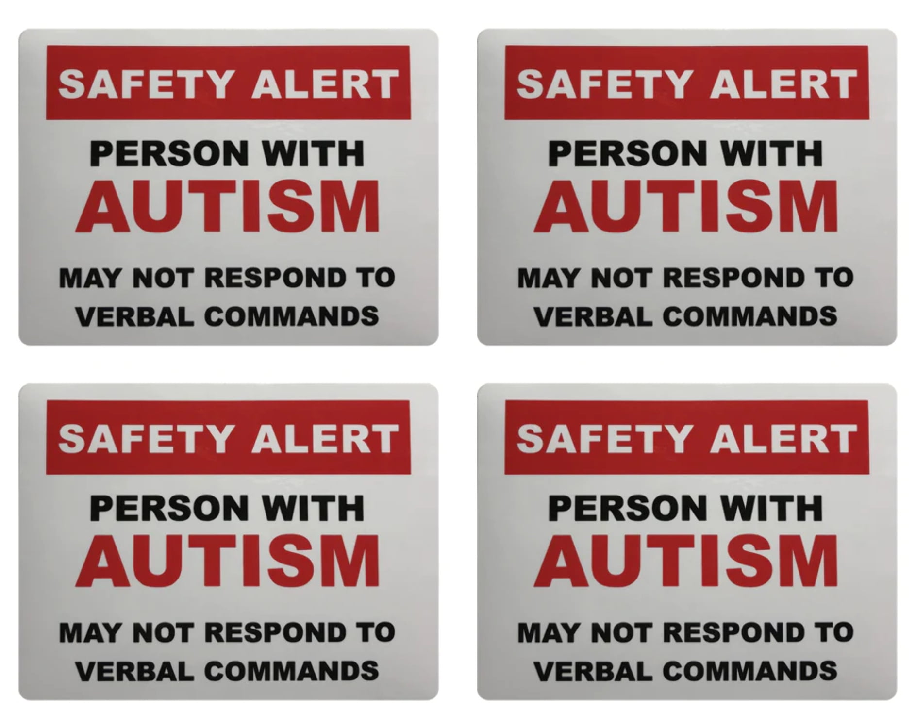 "AUTISM SAFETY ALERT" Window Cling and Vinyl Decal (4 Pack) - Walmart.com