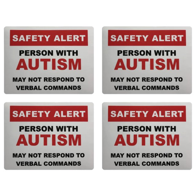 "AUTISM SAFETY ALERT" Window Cling and Vinyl Decal (4 Pack) - Walmart.com