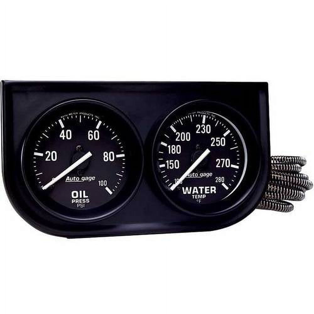 AUTO METER 2392 2IN 2 GAUGE CONSOLE, OIL/ WATER, MECH, BLACK - Walmart.com